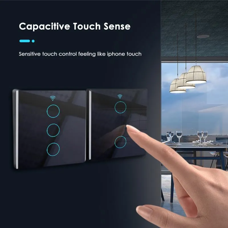 Tuya WiFi Smart Wall Switch EU Touch Light Switch, Smart Life Remote ...
