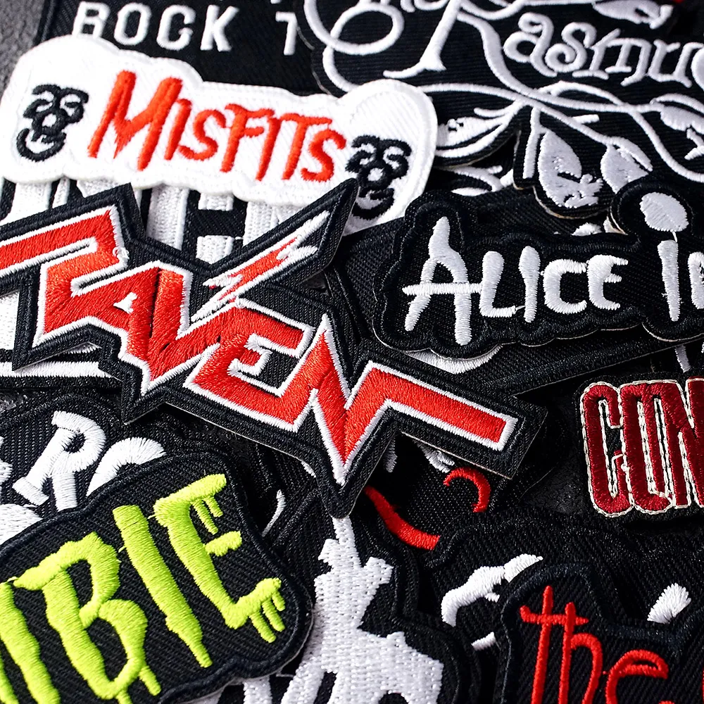 Punk Rock Embroidered Patches Iron-On Sewing Applique for Clothing ...