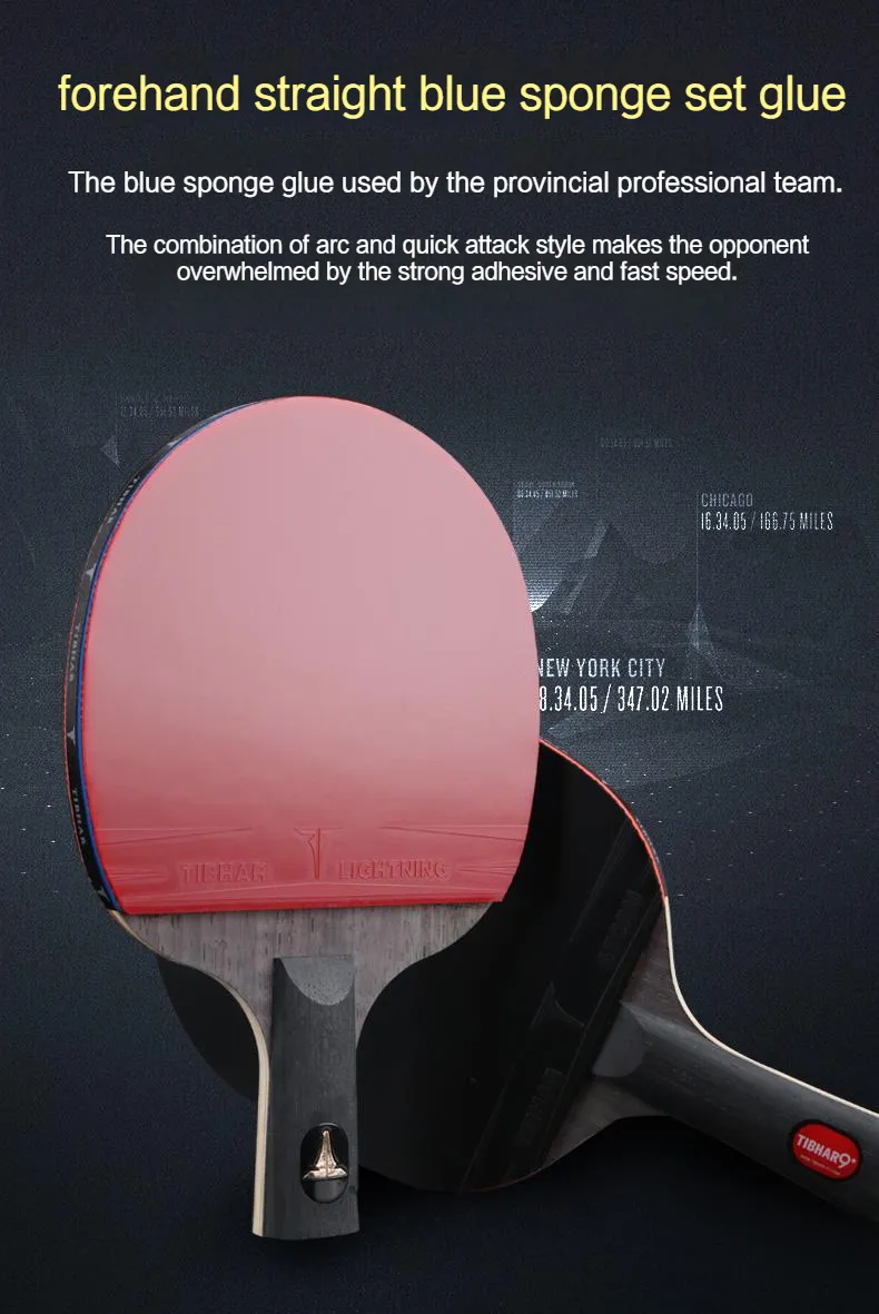 TIBHAR Table Tennis Racket Pimples-in Blade 6/7/8/9 Stars with Carrying ...