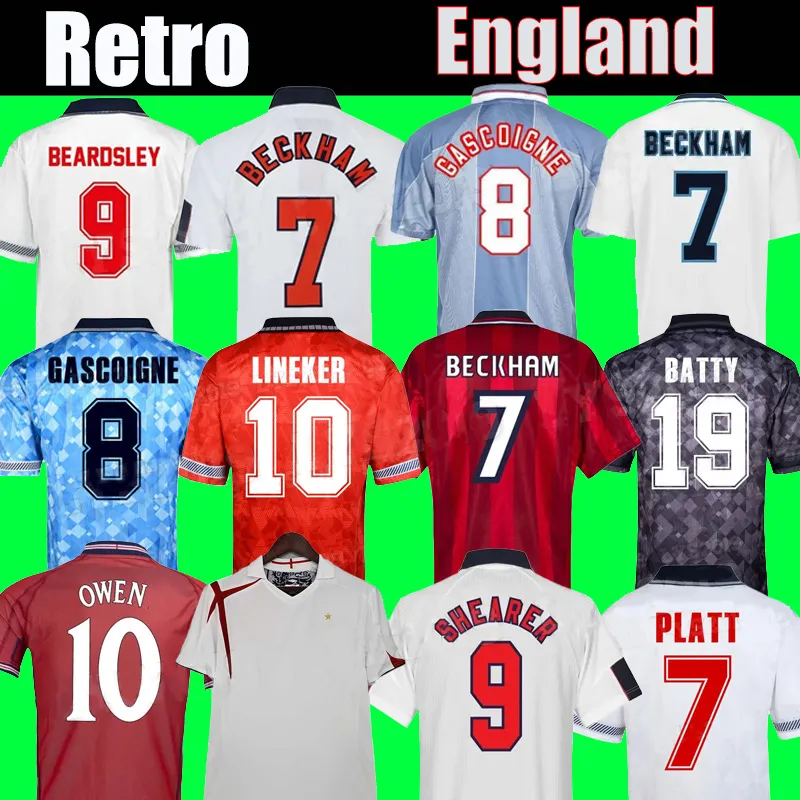 GASCOIGNE ENGLANDs Retro Soccer Jerseys Vintage Football Shirts Classic ...