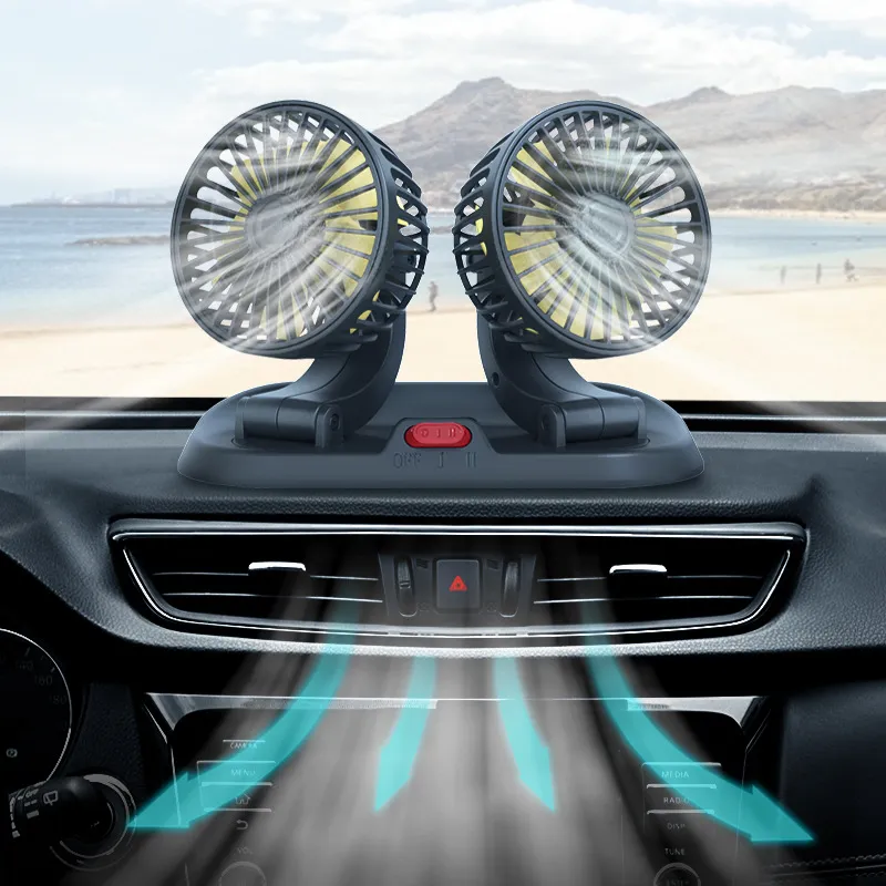 DHgate.com:360° Adjustable Dual-Head Car Cooling Fan: USB-Powered Auto ...