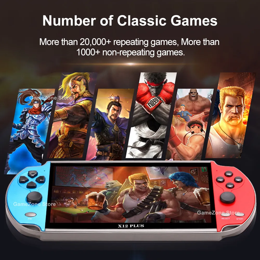 X12 PLUS Gaming Companion: 7.1 HD Screen, 20k+ Classic Games, Portable ...