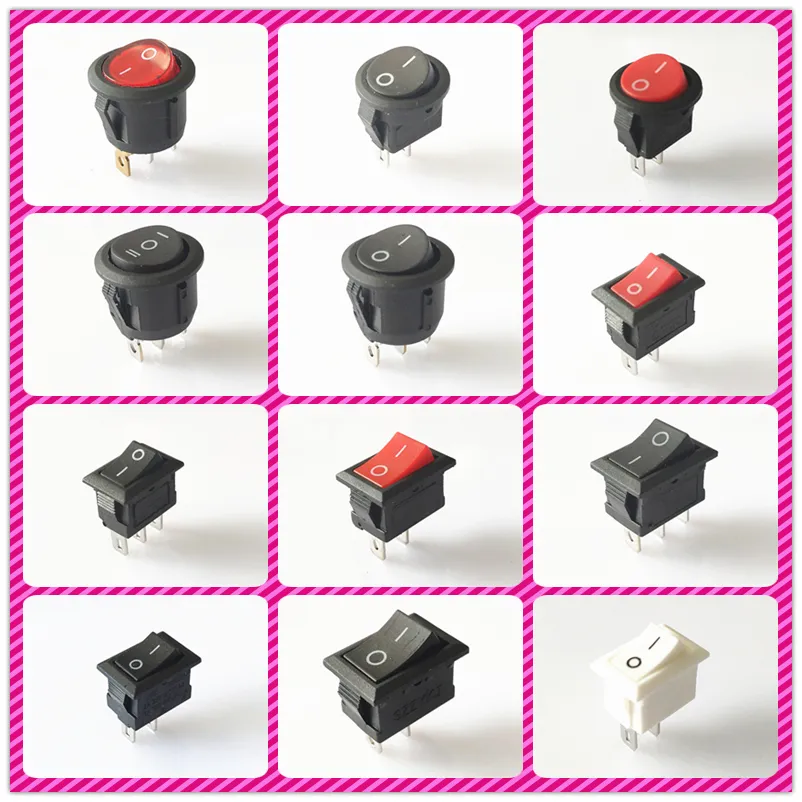 DHgate.com:KCD1 Rocker Switch SPST: 2/3 Pin On/Off, Round/Square, 6A ...