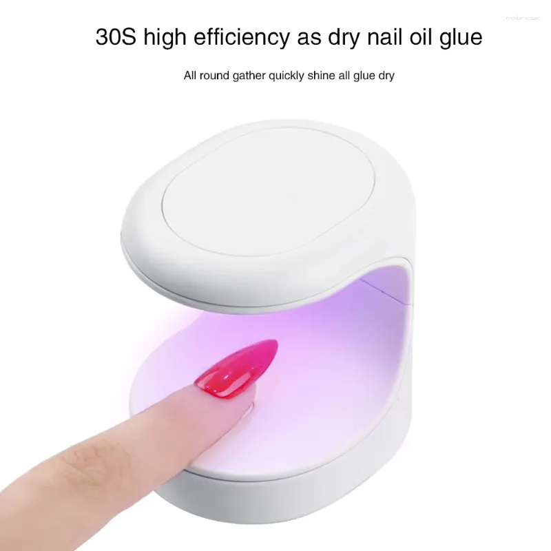 Q-Shaped Mini UV LED Nail Dryer, Portable USB Rechargeable Single ...