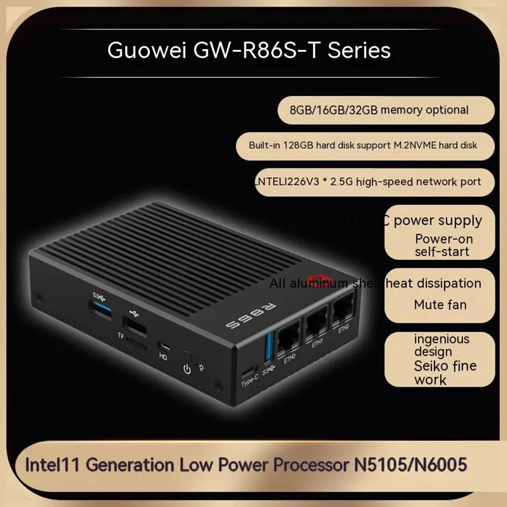 DHgate.com:[2024] R86S Soft Routing Multi-net Port Mini Host, Intel N5105/N6005/N5100 Optional ...