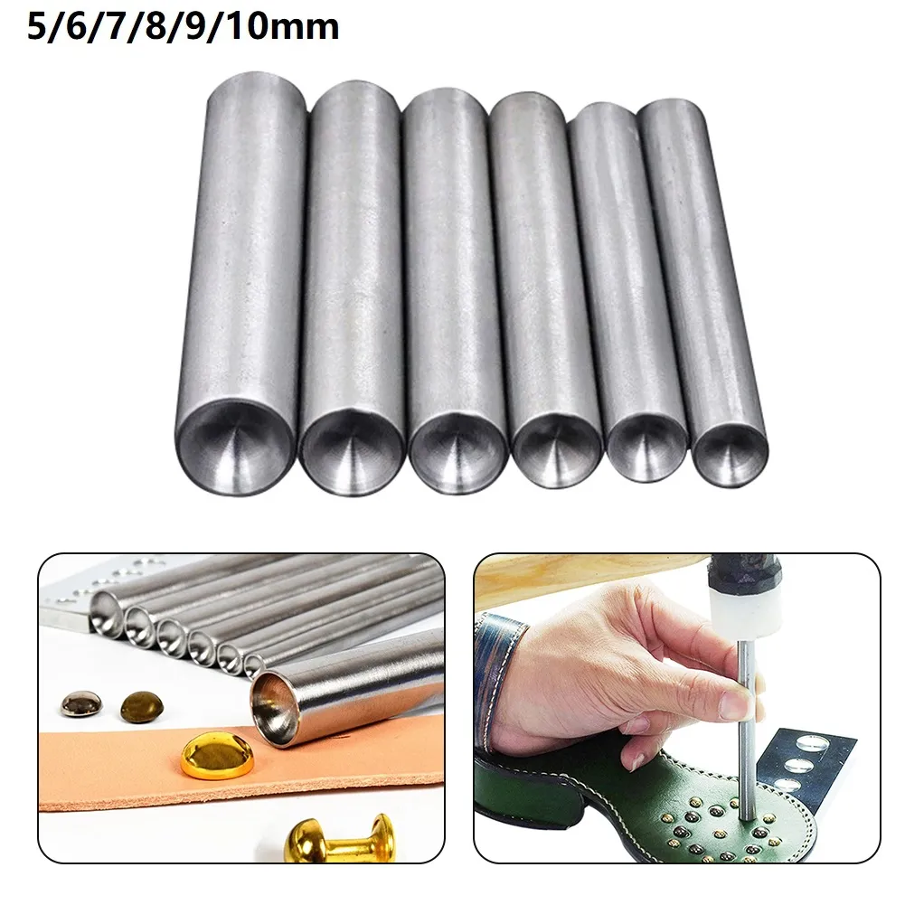 Mushroom Domed Snap Rivet Setter Punch Tool Steel Spike Studs Hand ...