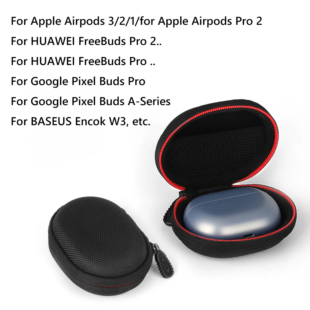 Hard Shell Earbuds Storage Bag with Carabiner Hook: Travel Carrying ...