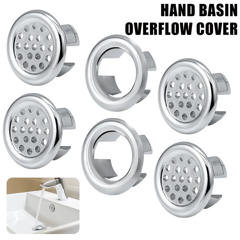 Chrome Sink Overflow Rings, Durable Plastic Drain Hole Covers, Round ...