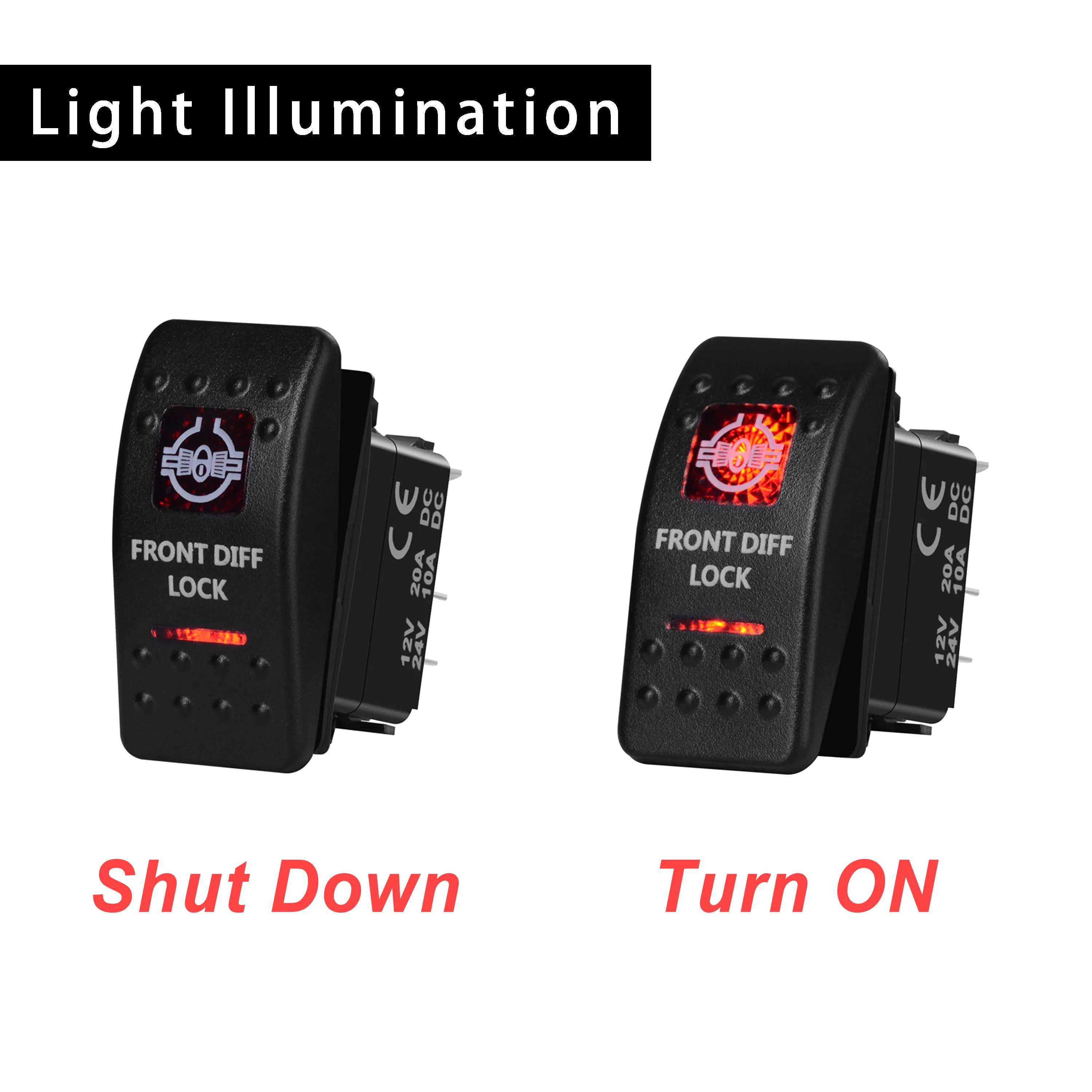 Rocker Switch 2Pcs Automatic Lock Toggle On/Off/On 3 Jordan Winch ...