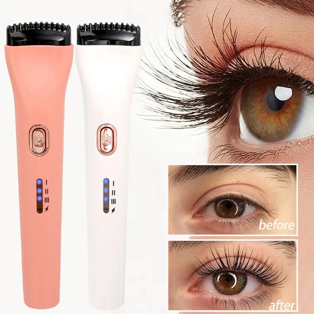 5D Push Heated Eyelash Curler Electric Eye Lashes White Pink 10 Seconds ...