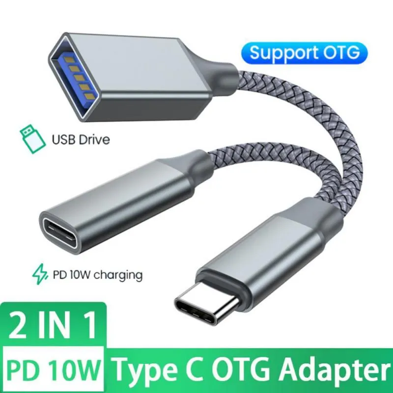 OTG Cable for Android - Dual Type C to USB Adapter, Charging & Data ...
