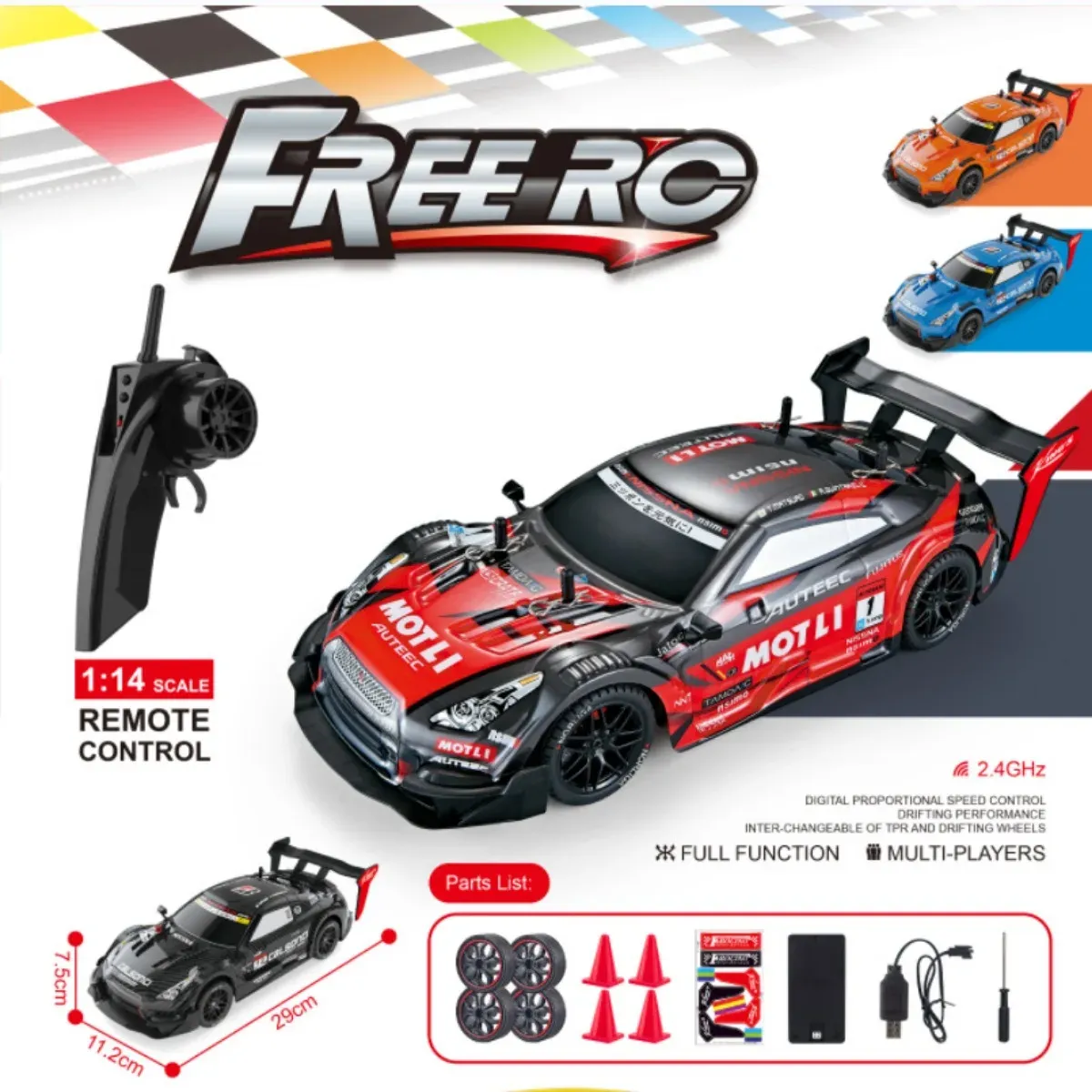 2024 GTR RC Drift Racing Car, 4WD Off Road Remote Control Vehicle ...