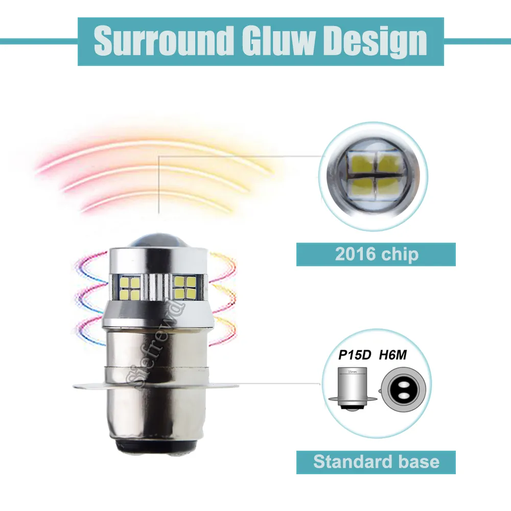 DHgate.com:6V/12V DC White Hi/Lo Beam Motorbike LED Headlight Bulb ...