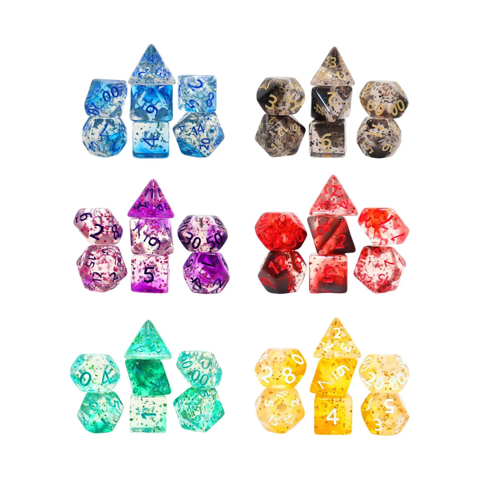DHgate.com:"7-Piece Polyhedral Dice Set: Colorful D4, D6, D8, D10, D12 ...