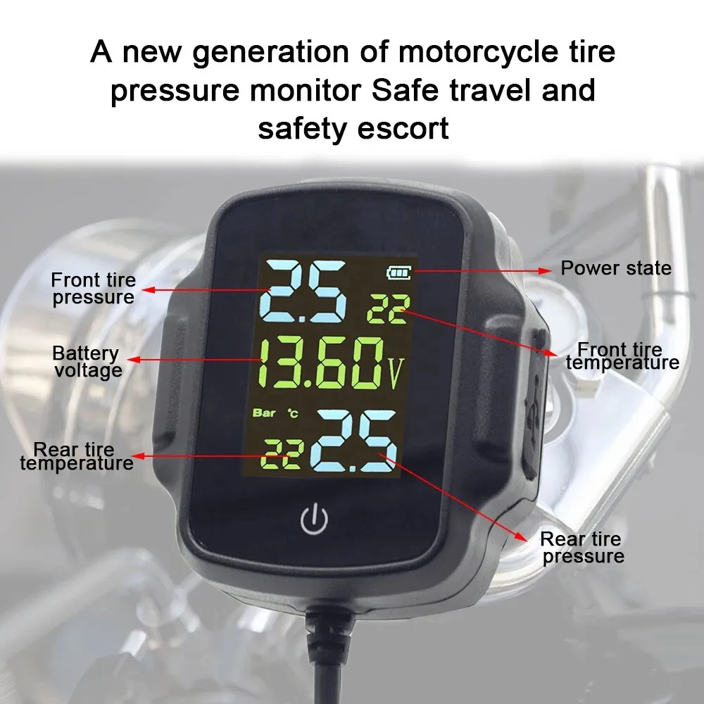DHgate.com:Smart Motorcycle TPMS Tire Pressure Monitoring System with 2 ...