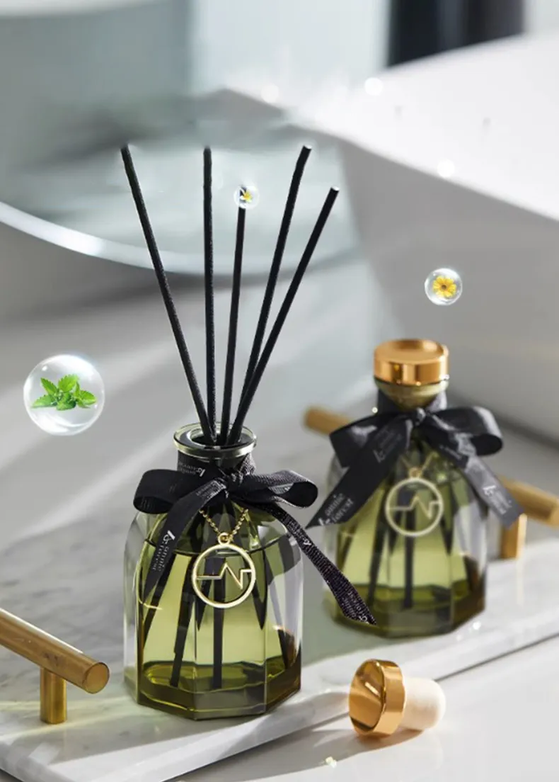 2024 150ml Glass Oil Diffuser Set, Scented Home Fragrance Reed Aroma ...