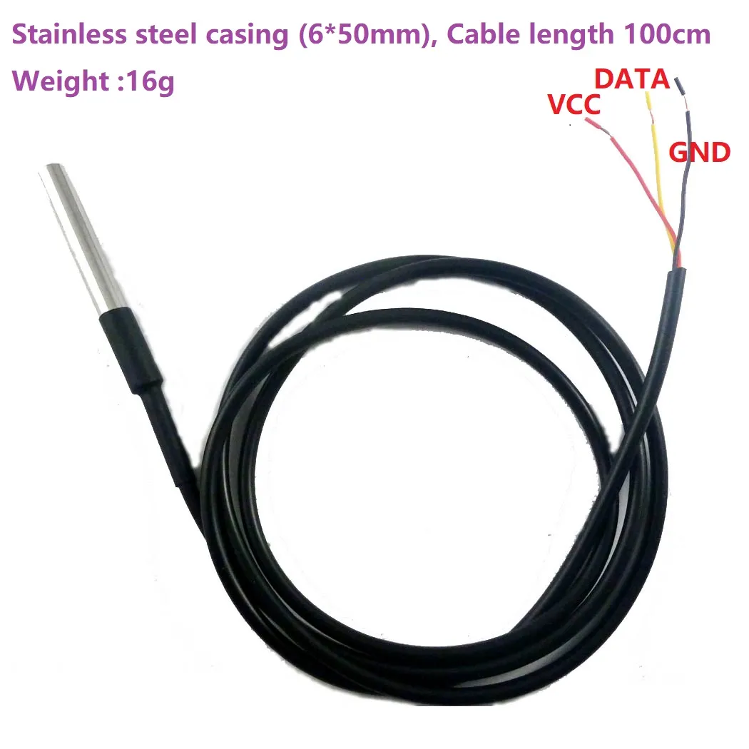 Electronic Temperature Meter DC 3.7 25V DS18B20 RS485/RS232/TTL Modbus ...