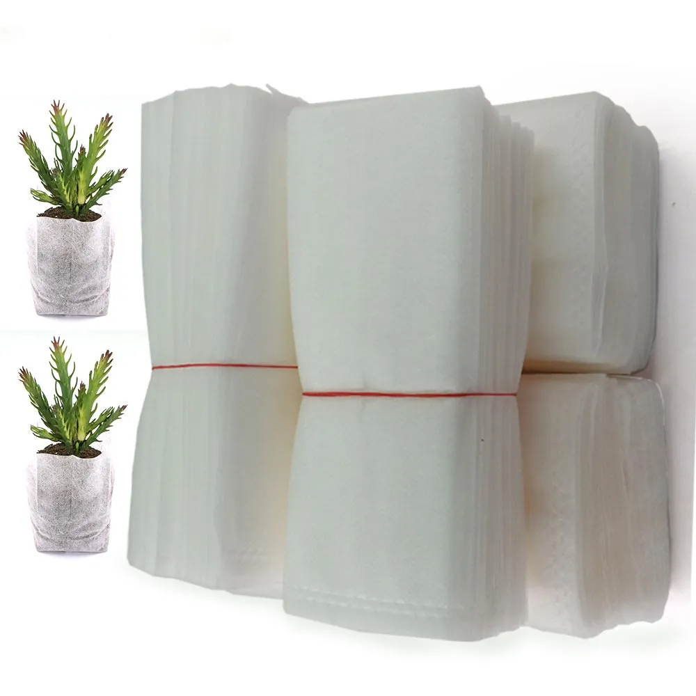 DHgate.com:100PCS Biodegradable Plant Grow Bags - White Fabric Seedling ...