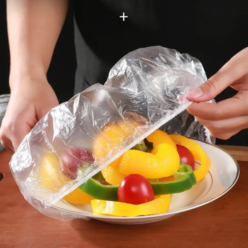 2024Disposable Plastic Food Cover Bags 500 Count - Transparent Plastic ...