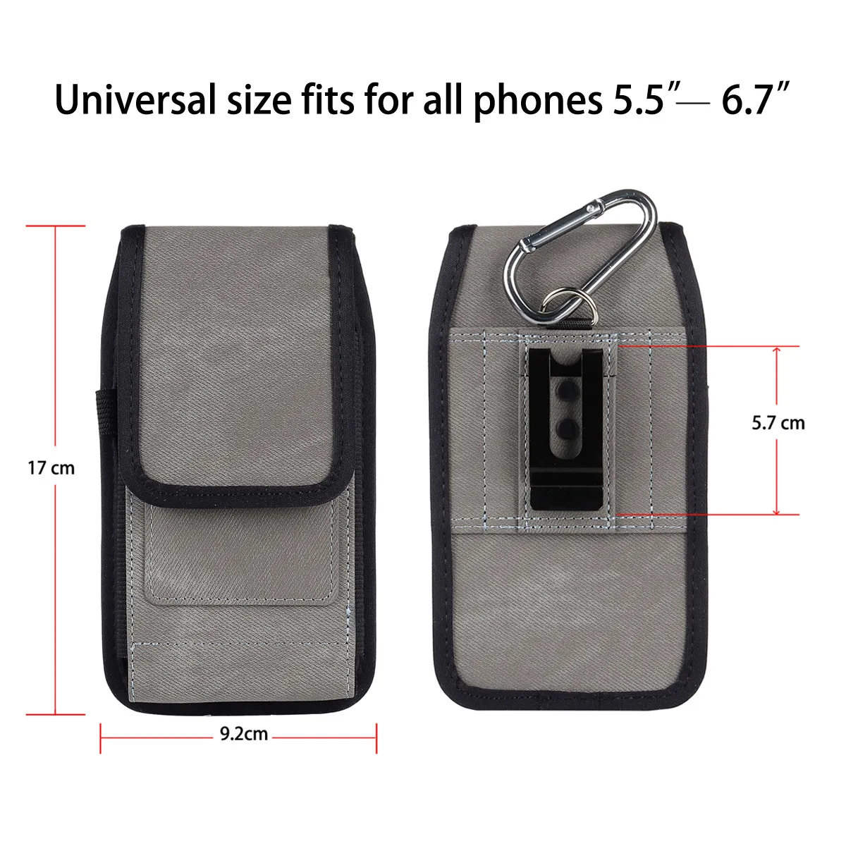 RFID Leather Phone Pouch with Belt Clip for 5.5-7 in iPhone Samsung ...