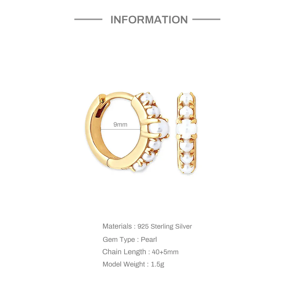 CANNER 925 Sterling Silver Pearl Round Hoop Earrings with Ear Buckle ...