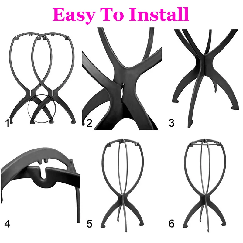 Portable Collapsible Wig Stand: 17x36cm Durable Plastic Travel Display ...