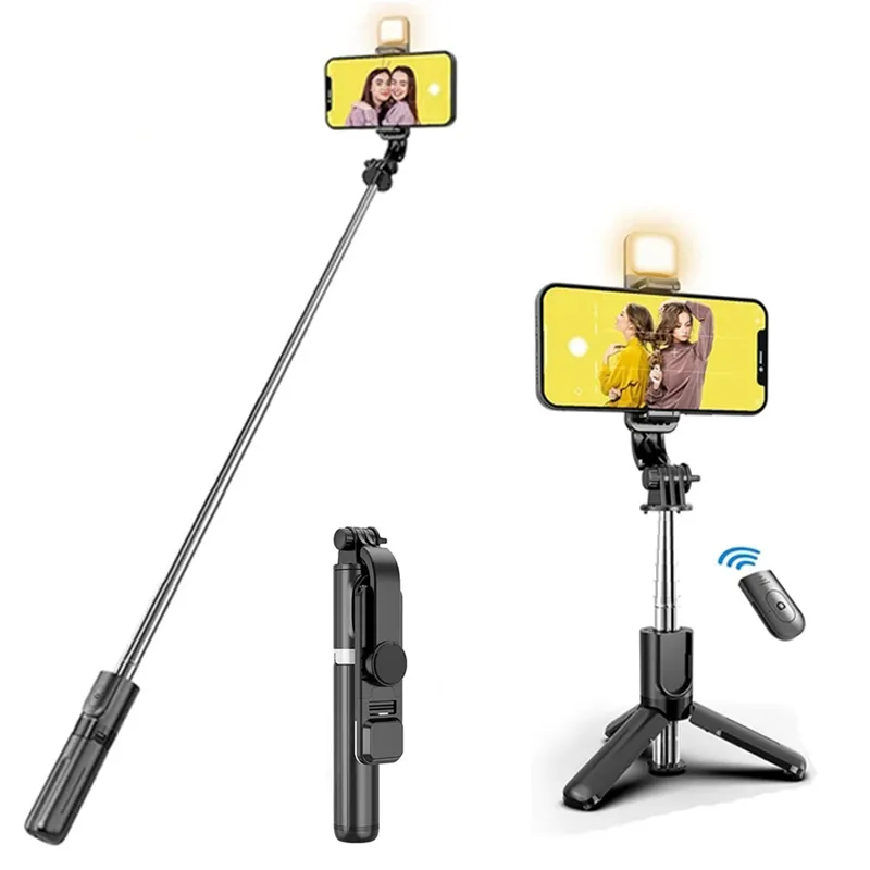 DHgate.com:Selfie Stick with LED Light, Retractable Mini Tripod for ...