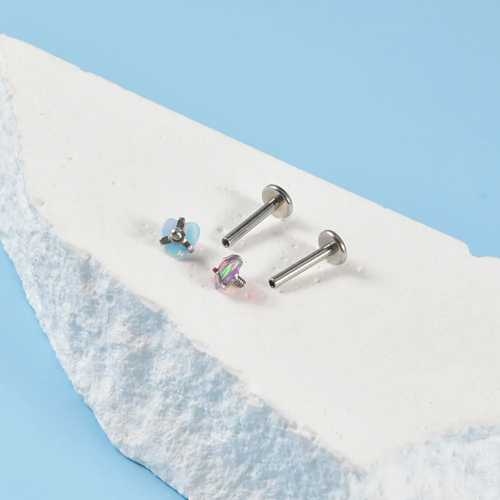 Opal Claw Surgical Steel Ear Piercing Jewelry - Labret Lip Helix Tragus ...