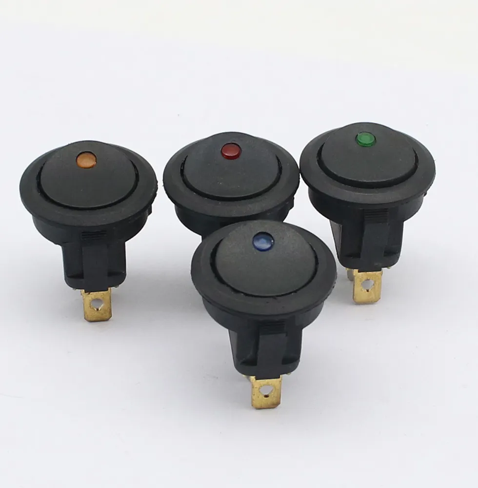 20A Waterproof Round Rocker Switch with LED Dot Light for Car & Boat ...