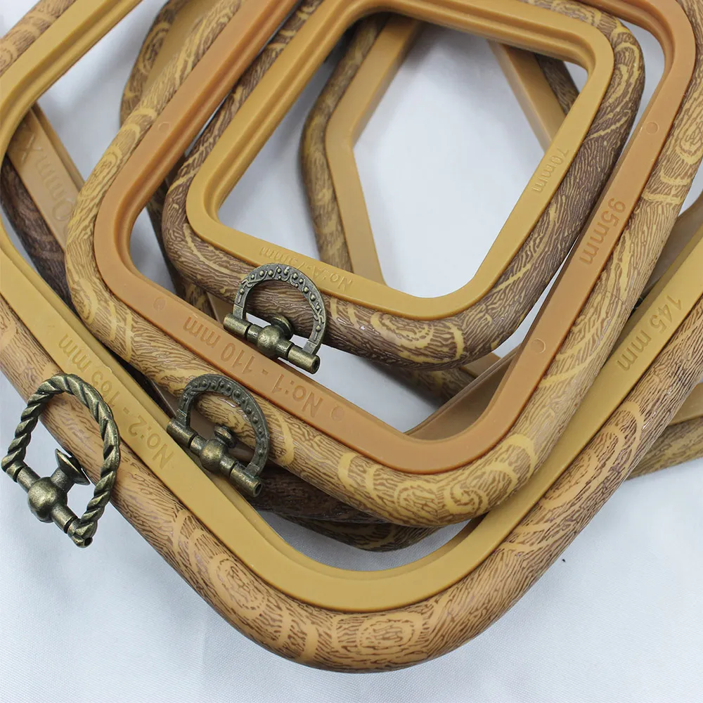 Premium Rubber Wood-Effect Embroidery Hoops: Round Craft Frame Rings ...