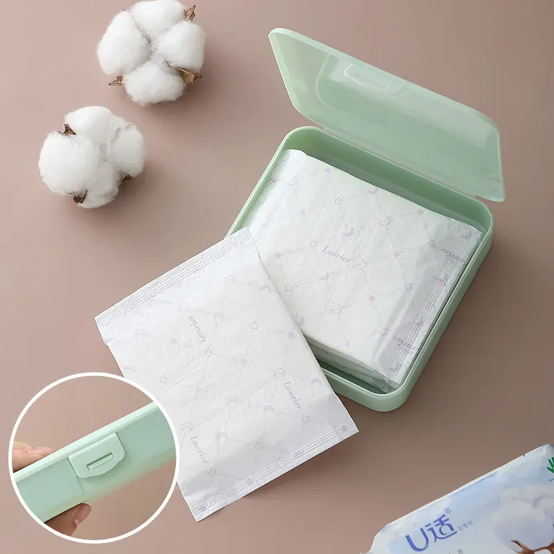 Portable Dustproof Sanitary Napkin Storage Box with Carrying Bag for ...
