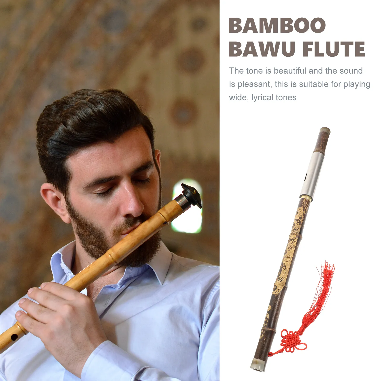 Bamboo Bawu Flute: Chinese F Key Vertical Blow Wind Instrument ...
