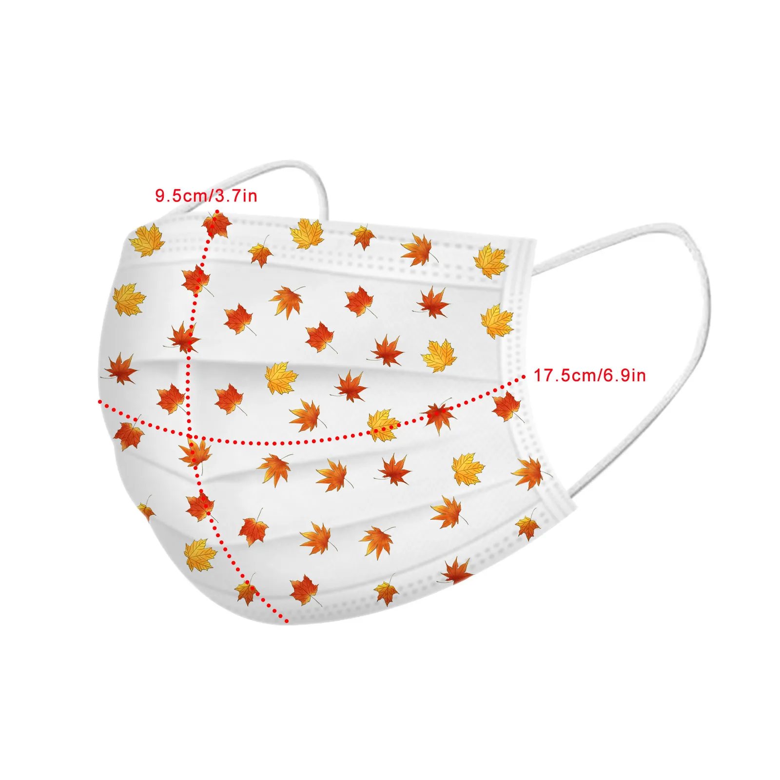 Disposable Adult Face Mask Cartoons with Maple Leaf Print Breathable ...