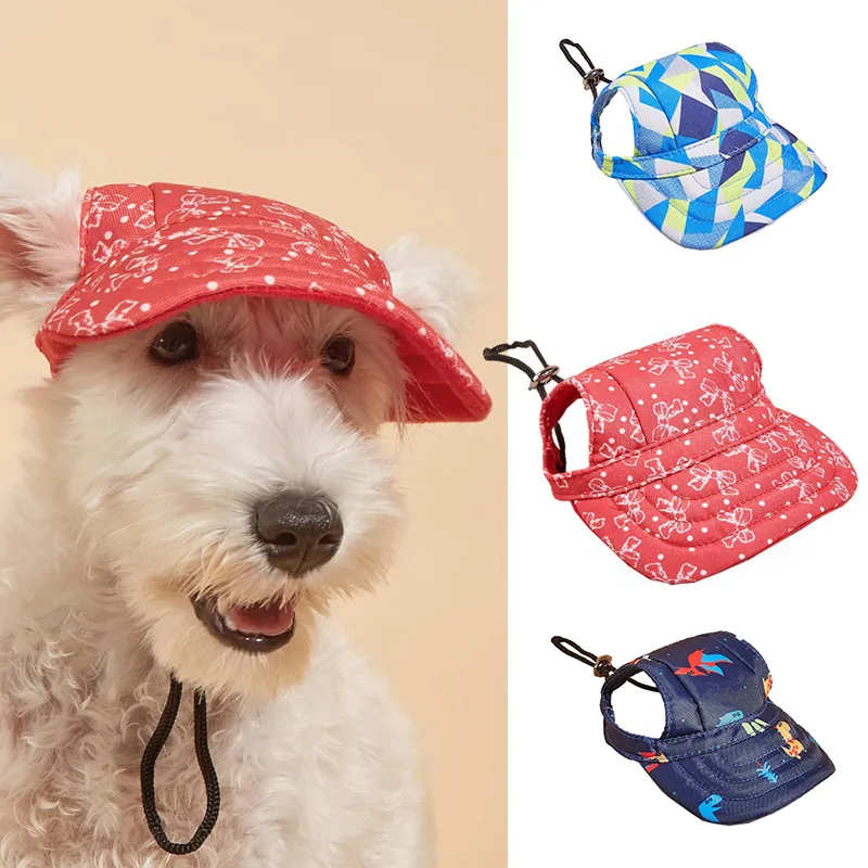 Adjustable Pet Dog Baseball Cap with Ear Holes Canvas Sun Hat for ...