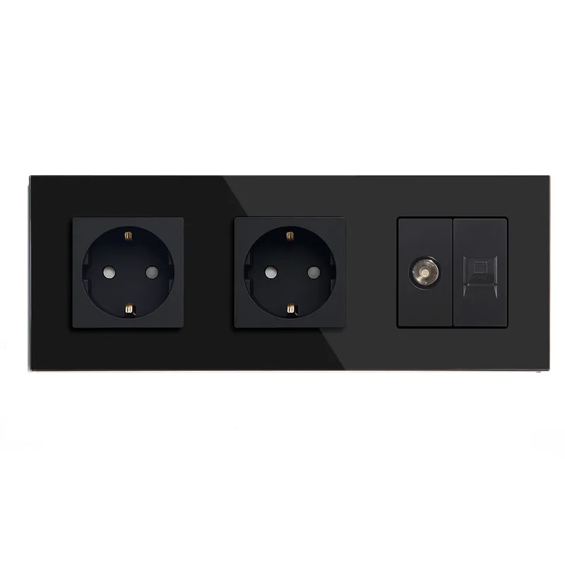 EU Standard Wall web socket with TV Connector for Home Improvement ...