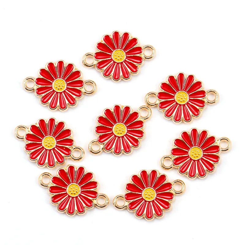 Colorful Enamel Daisy Flower Charms for Bracelets, Necklaces - Jewelry ...