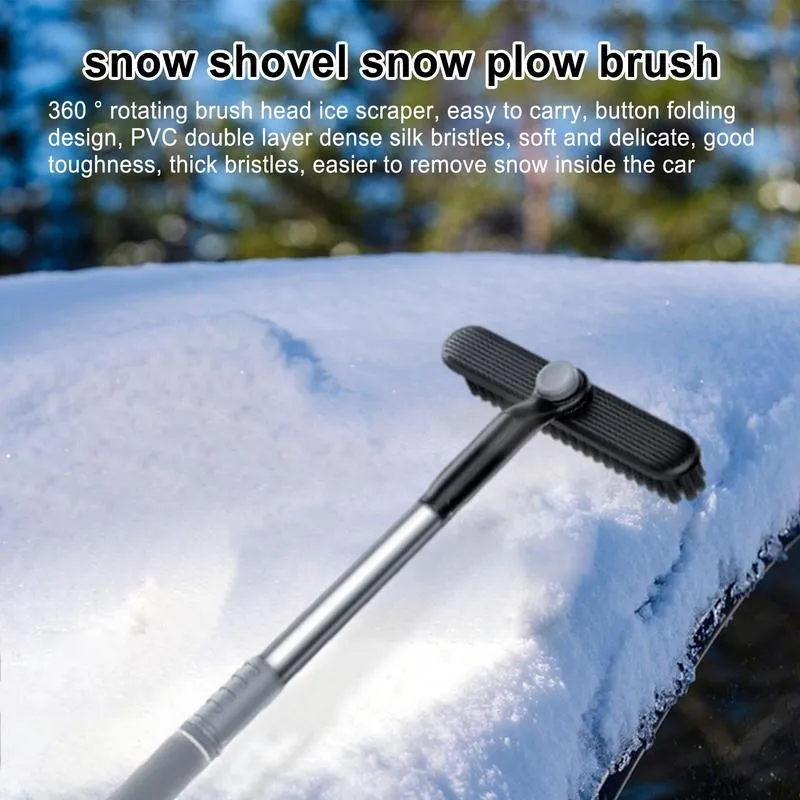 Upgraded 2-in-1 Ice Scraper Snow Brush, Telescopic Snow Removal Tool ...