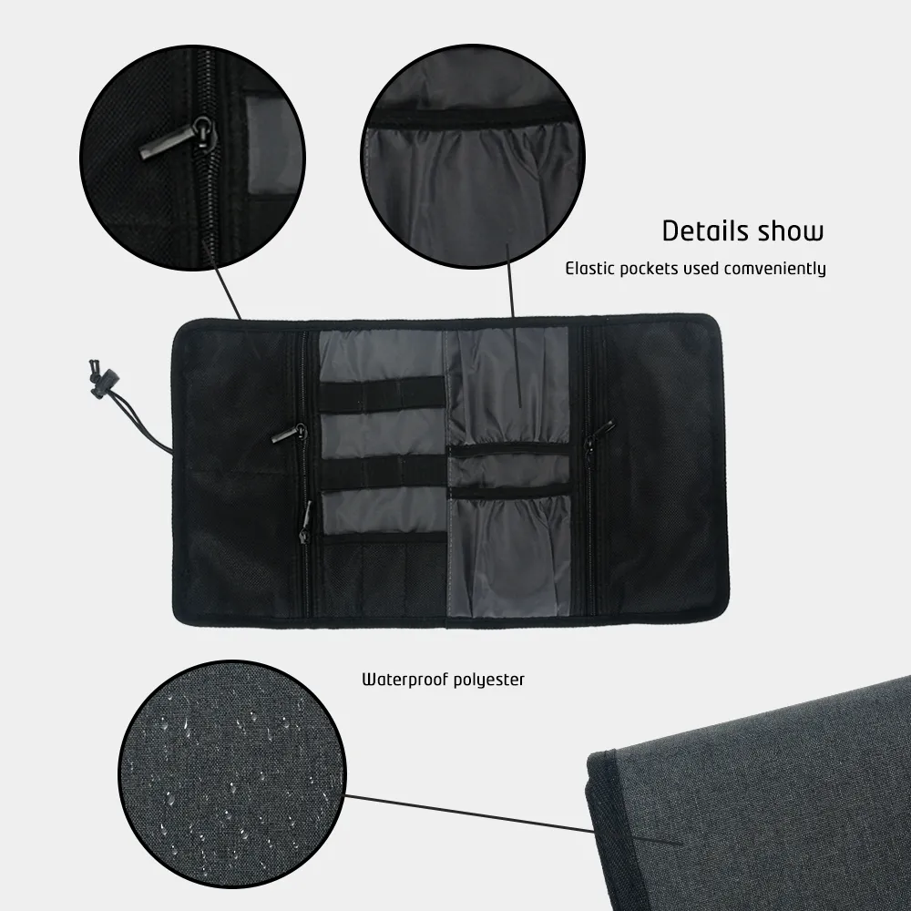 Electronic Organizer Cord Pouch Travel Cable And Charger Bag Roll Up ...