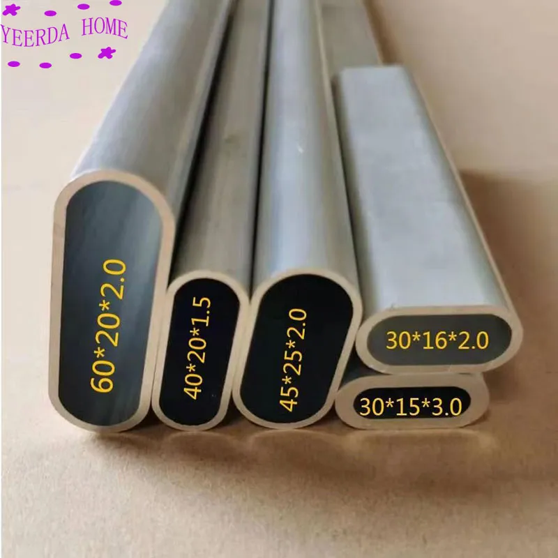 Aluminum Oval Pipe Aluminum Alloy Hollow Flat Elliptical Tube Frame DIY ...