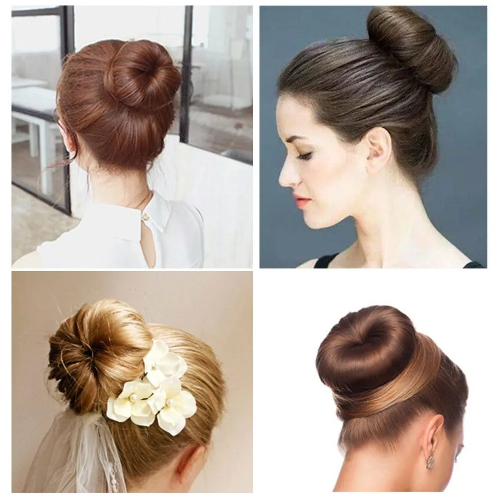 Black Brown Hair Bun Ring Hair Styling Tool Mesh Donut Shaper for Wig ...