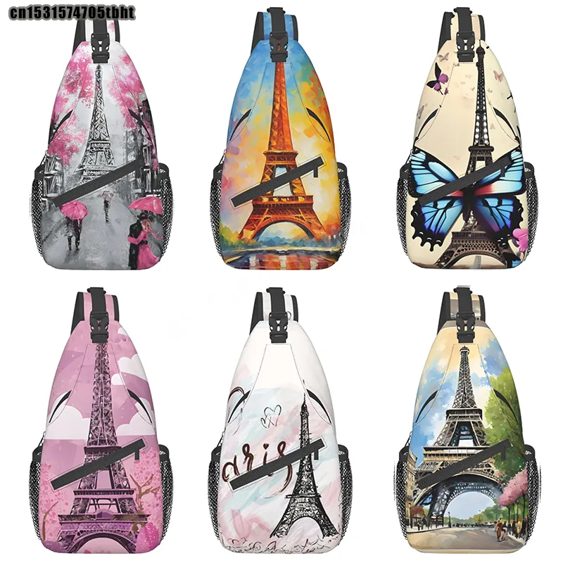 Eiffel Tower Sling Backpack Versatile Crossbody Shoulder Bag For Travel ...