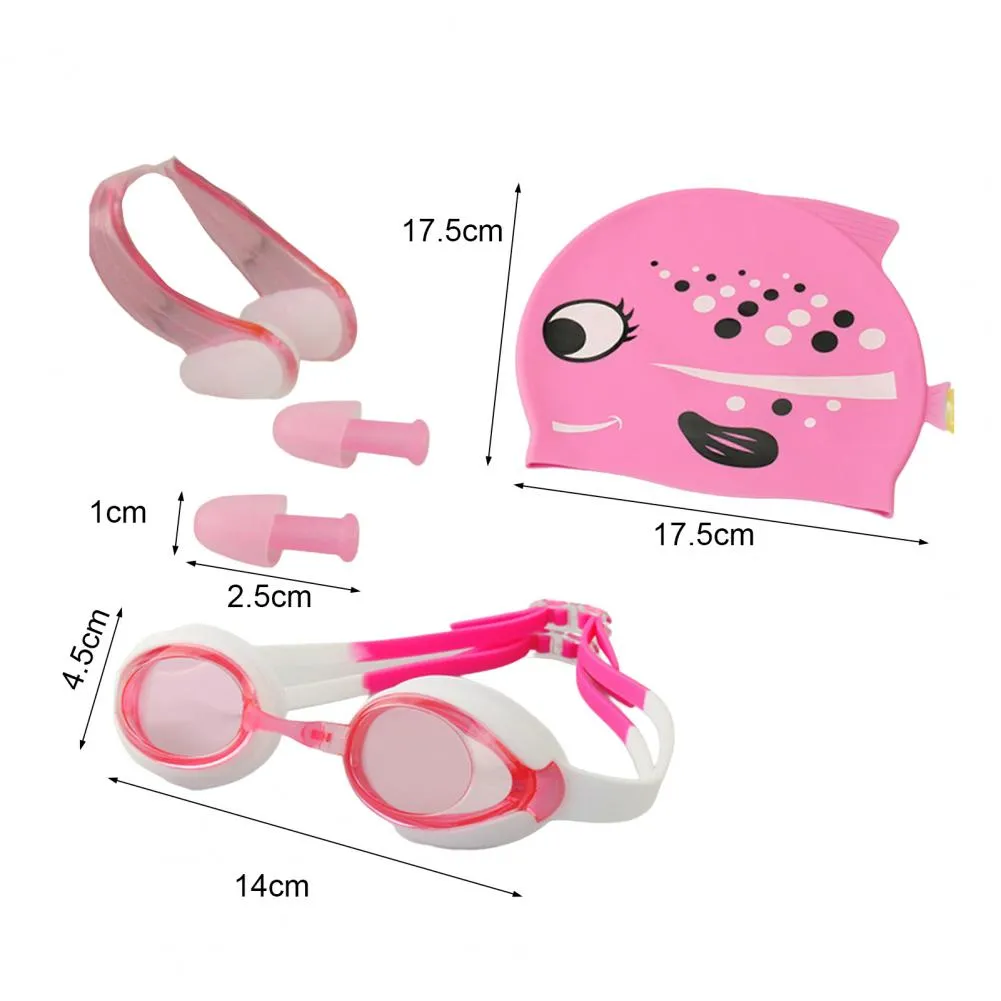 Adjustable Anti-Fog Swimming Goggles Kit with Nose Clip | Silicone ...