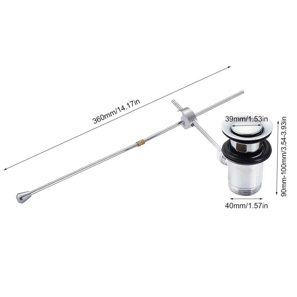 Pop Up Drain Lever For Bathroom Sinks: Push Pull Rod Design, Durable ...