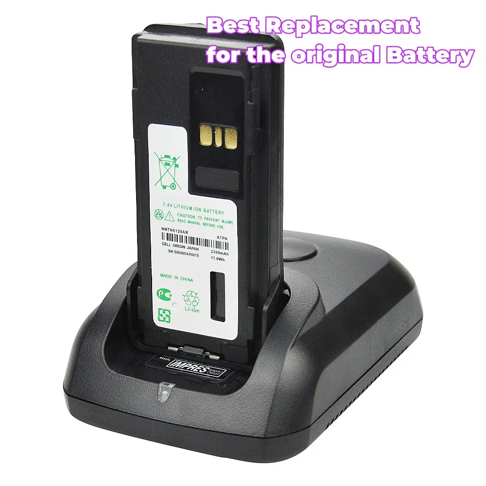 2-PackUpgraded 7.2V 2300mAh Battery for Motorola APX Radios, NNTN8129AR ...