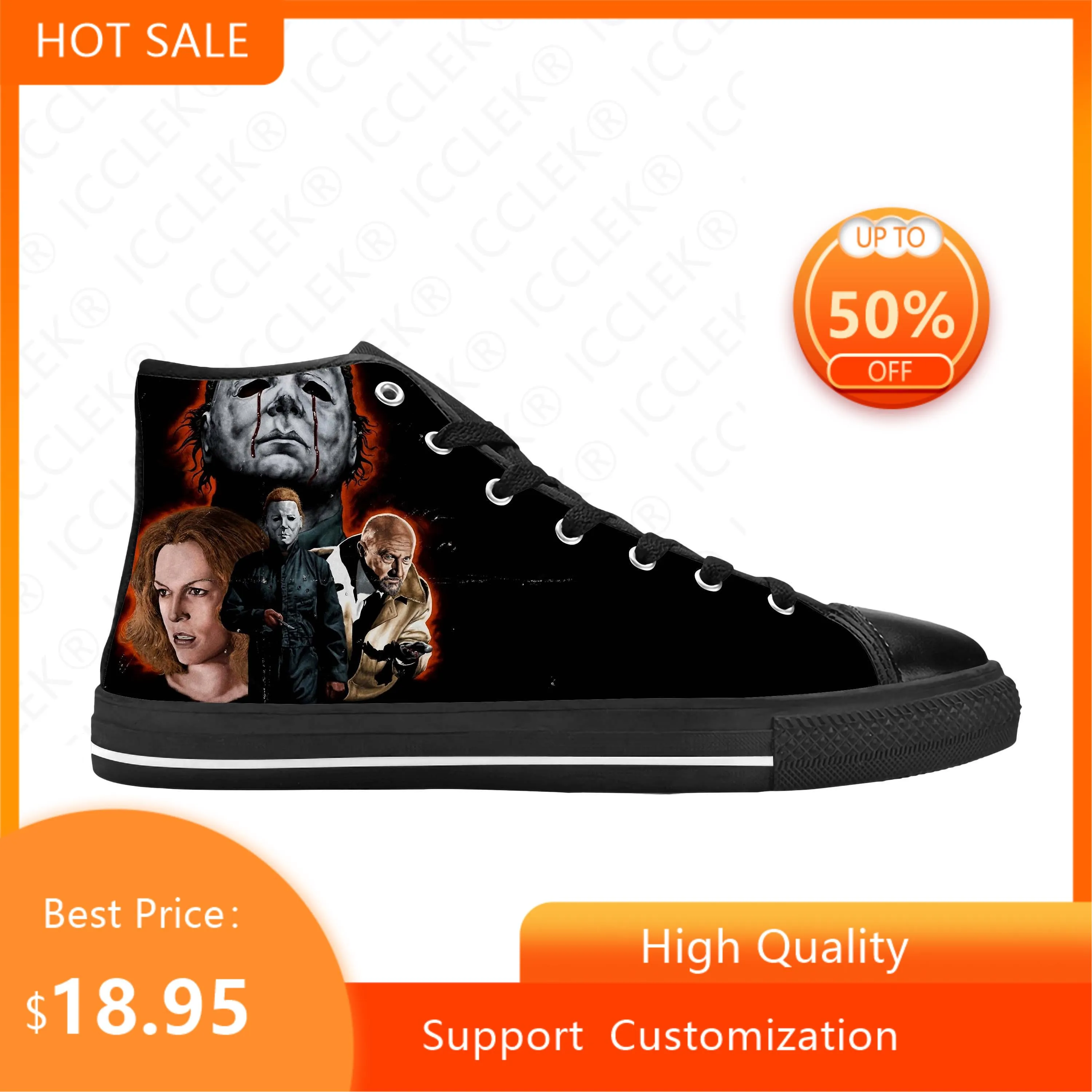 Horror Scary Movie Gothic Halloween Michael High Top Sneakers ...