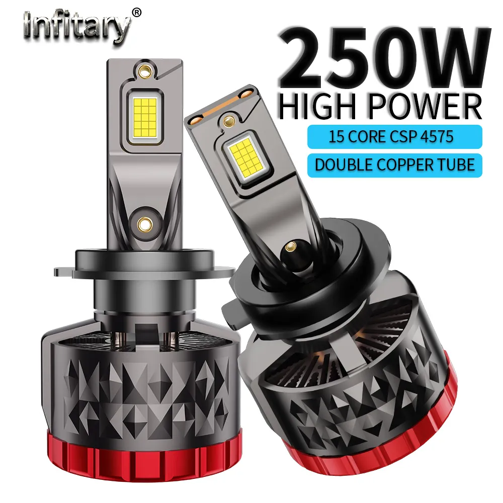 250W H7 LED Headlight Bulbs, 42000LM CANBUS H4 Car Lights Conversion ...