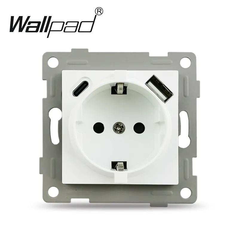 DHgate.com:EU Wall Outlet: Type-C DIY White Power Socket with USB Ports ...