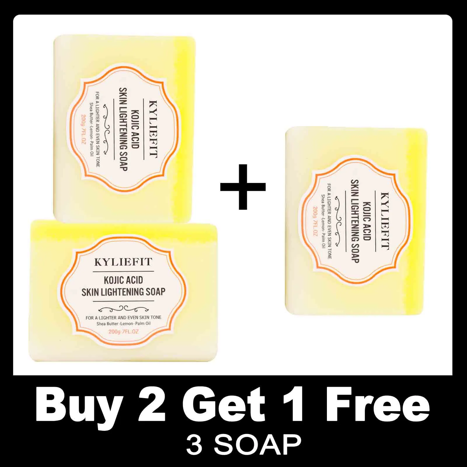 KYLIEFIT Kojic Acid Brightening Exfoliating Soap Bar for Even Skin Tone ...