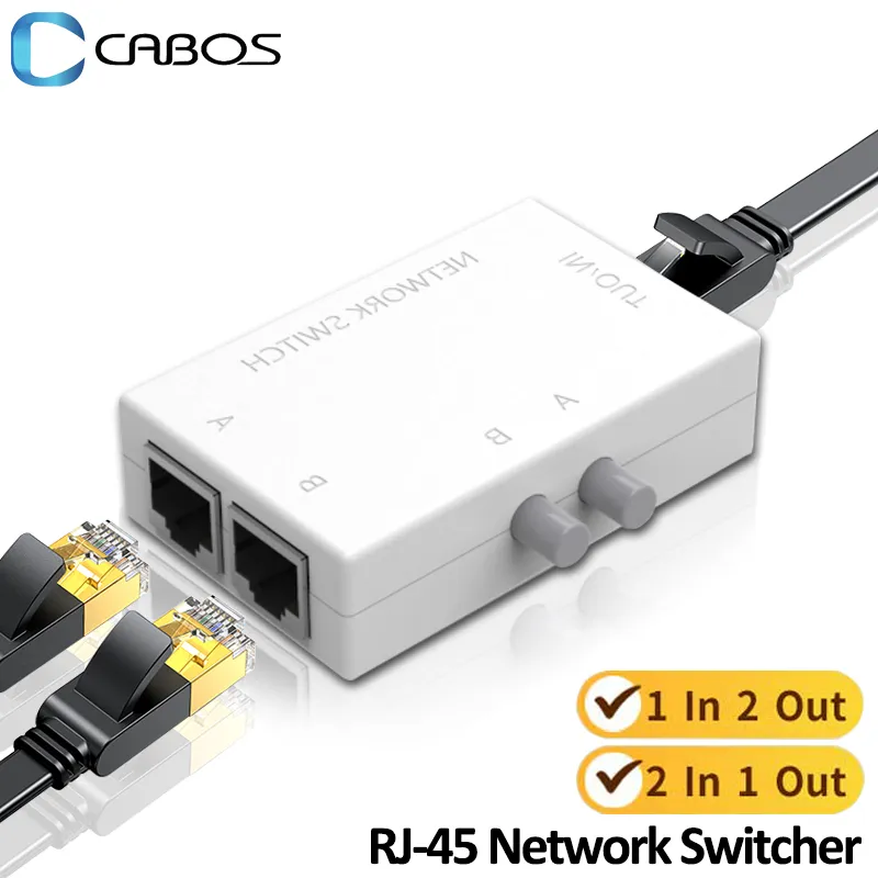 Mini 2 Port Rj45 Network Switch Ethernet Dual 2 Way Port Manual Sharing Switcher Rj45 Network