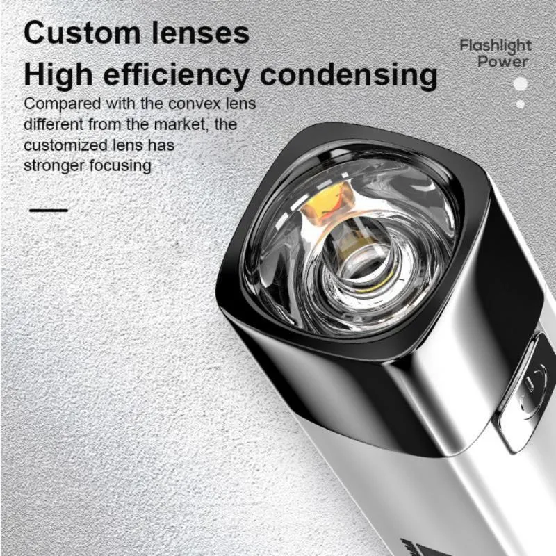 Waterproof Rechargeable Flashlight with Power Bank, Super Bright 4 Modes LED Torch for Outdoor ...